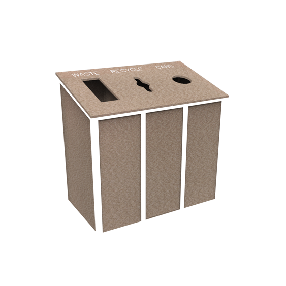 Triple Bin Top Load Recycling Station - Site Essentials