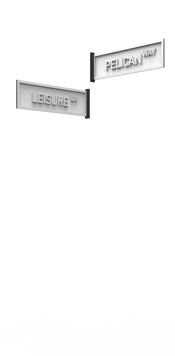 cast-alum-side-mount rectangular-white-sign - Site Essentials