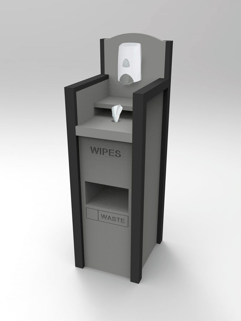 hand sanitizer wipes stand single station gray - Site Essentials