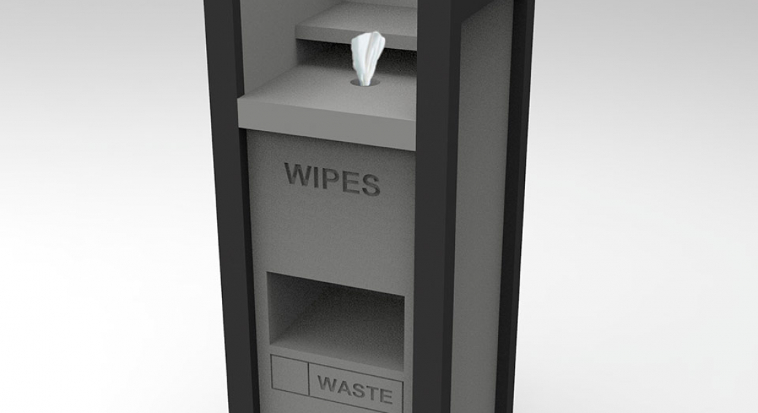hand sanitizer wipes stand single station gray - Site Essentials